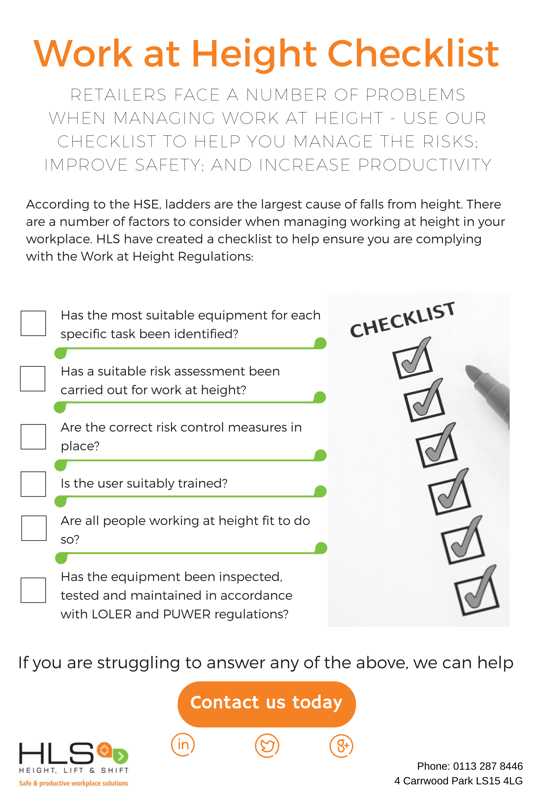 Download a Retail Work at height Checklist