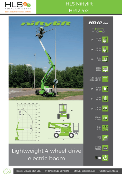 HLS Niftylift HR12 4x4 spec sheet download