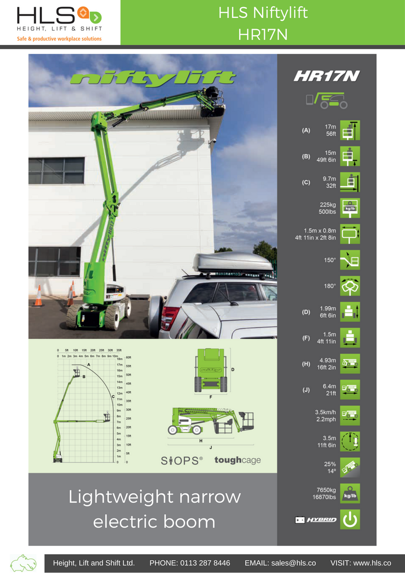 HLS Niftylift HR17N spec sheet download