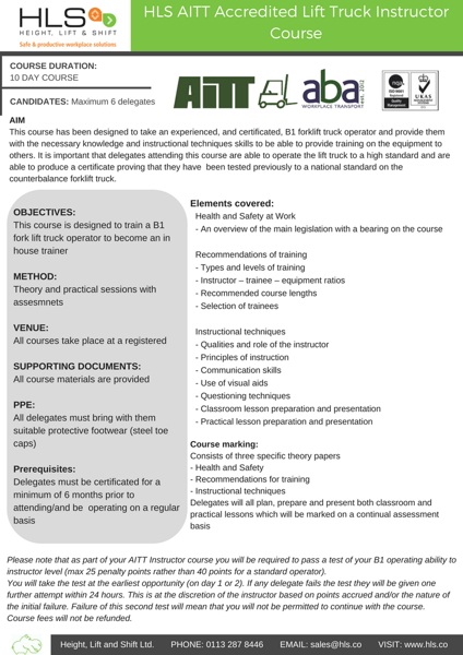 AITT FLT B1 Instructor course guide